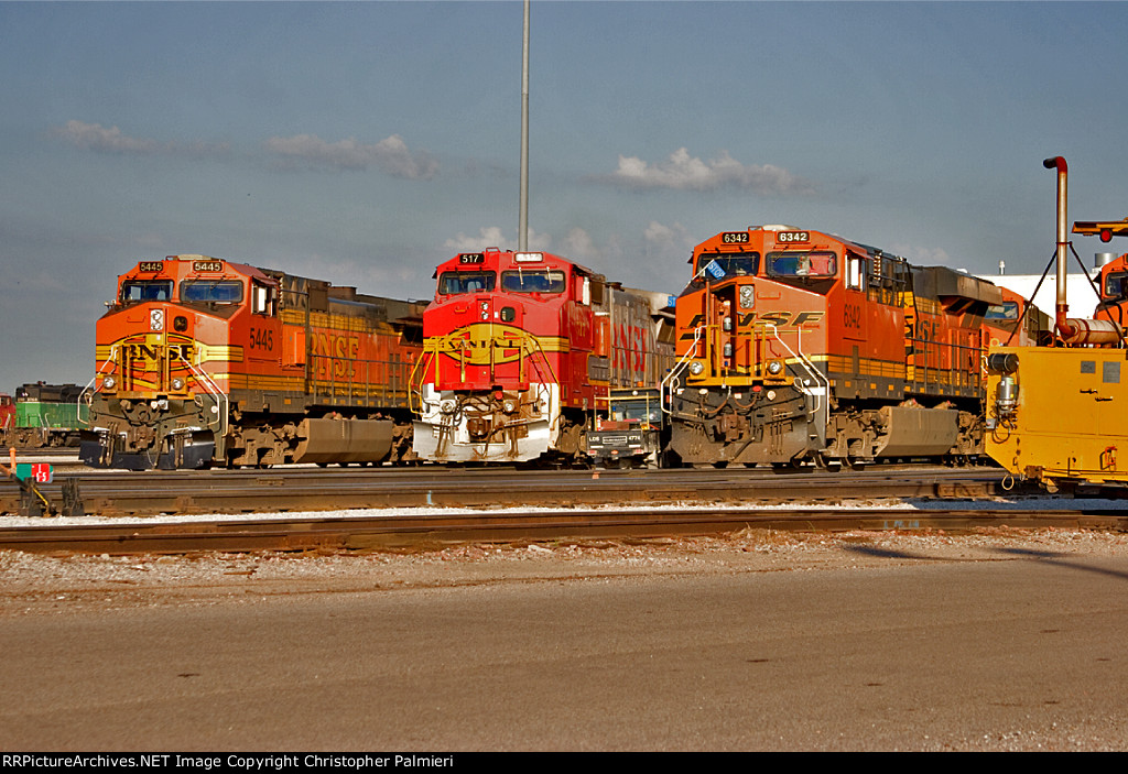 BNSF 5445, 517, and 6342